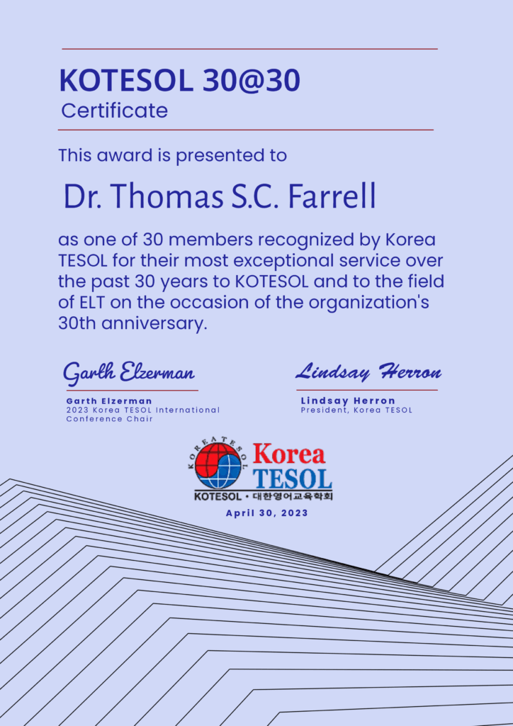 Reflective Inquiry | Thomas S.C. Farrell PhD, Professor, Department of ...